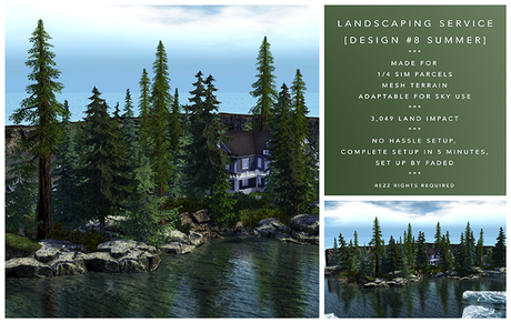Second Life Marketplace - [F] Landscape 8 - Pine Hill - SUMMER (1/4 Sim)